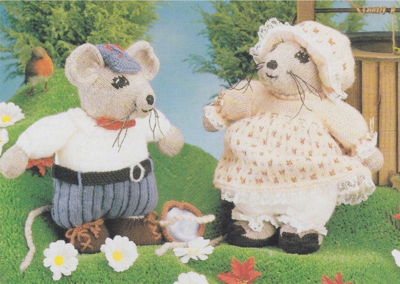 Jack and Jill Mice Toy Knitting Pattern PDF, Mouse Soft Toy, DK 8 Ply ...