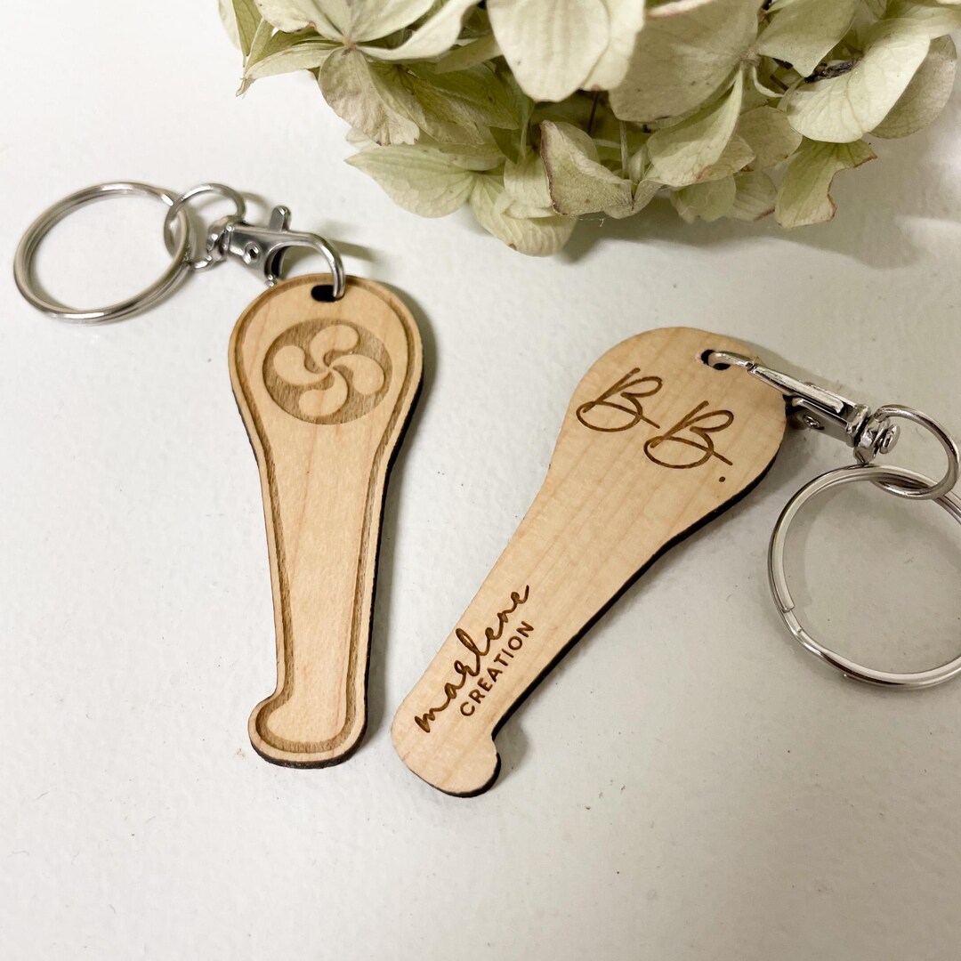 Personalized Wooden Key Ring From the Basque Country of France – Custom ...