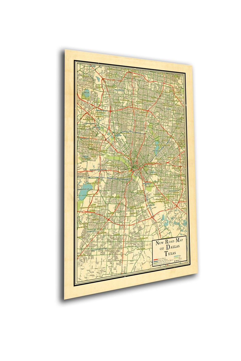 Map of Dallas, Texas Vintage Design Map of Dallas, Texas, Dallas, Texas ...