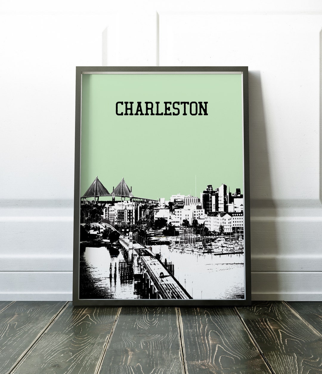 Charleston, South Carolina Skyline Poster, Charleston City Art ...