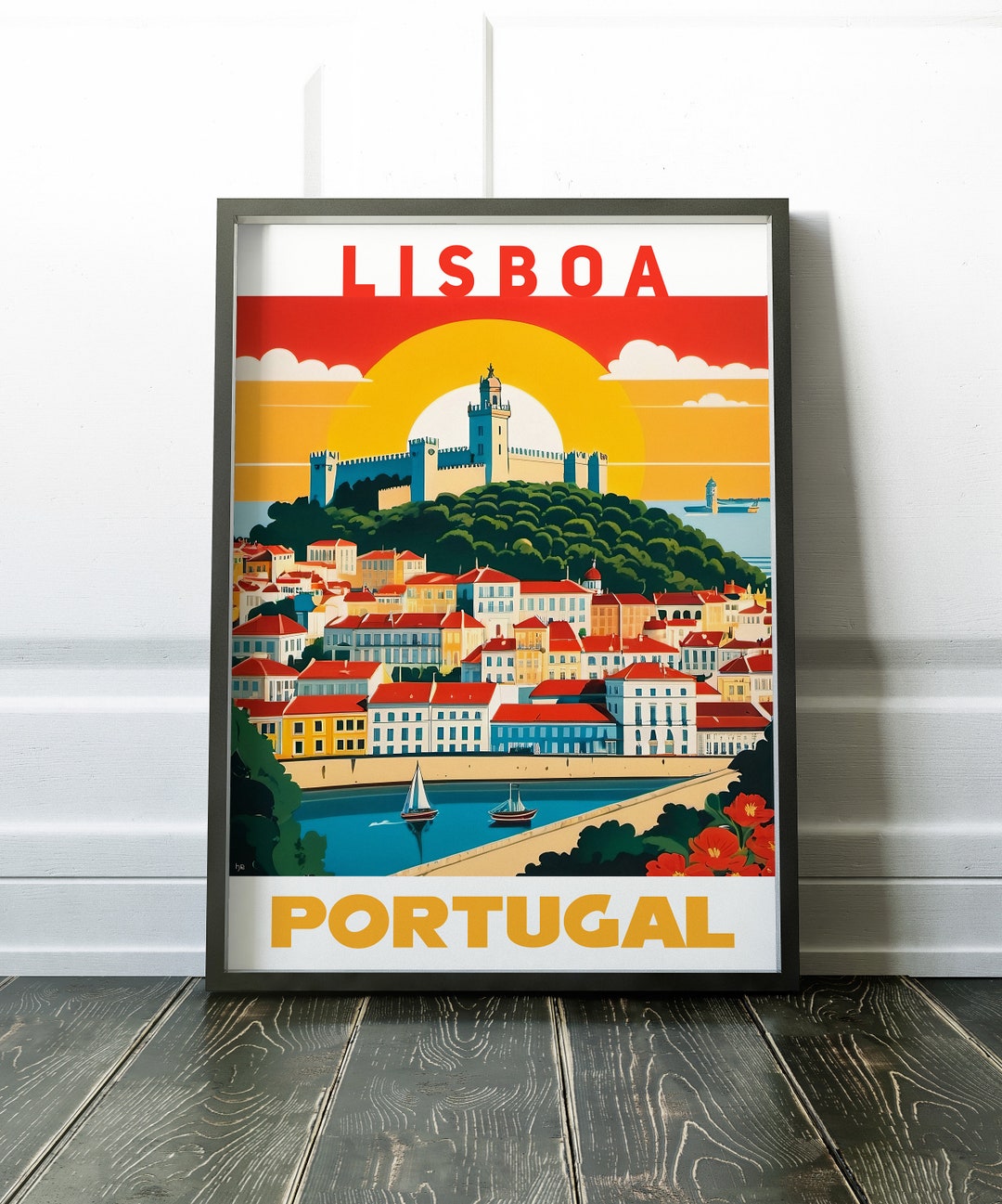 Retro Lisbon, Portugal Poster, Vibrant, Colorful, Lisboa Wall Decor ...