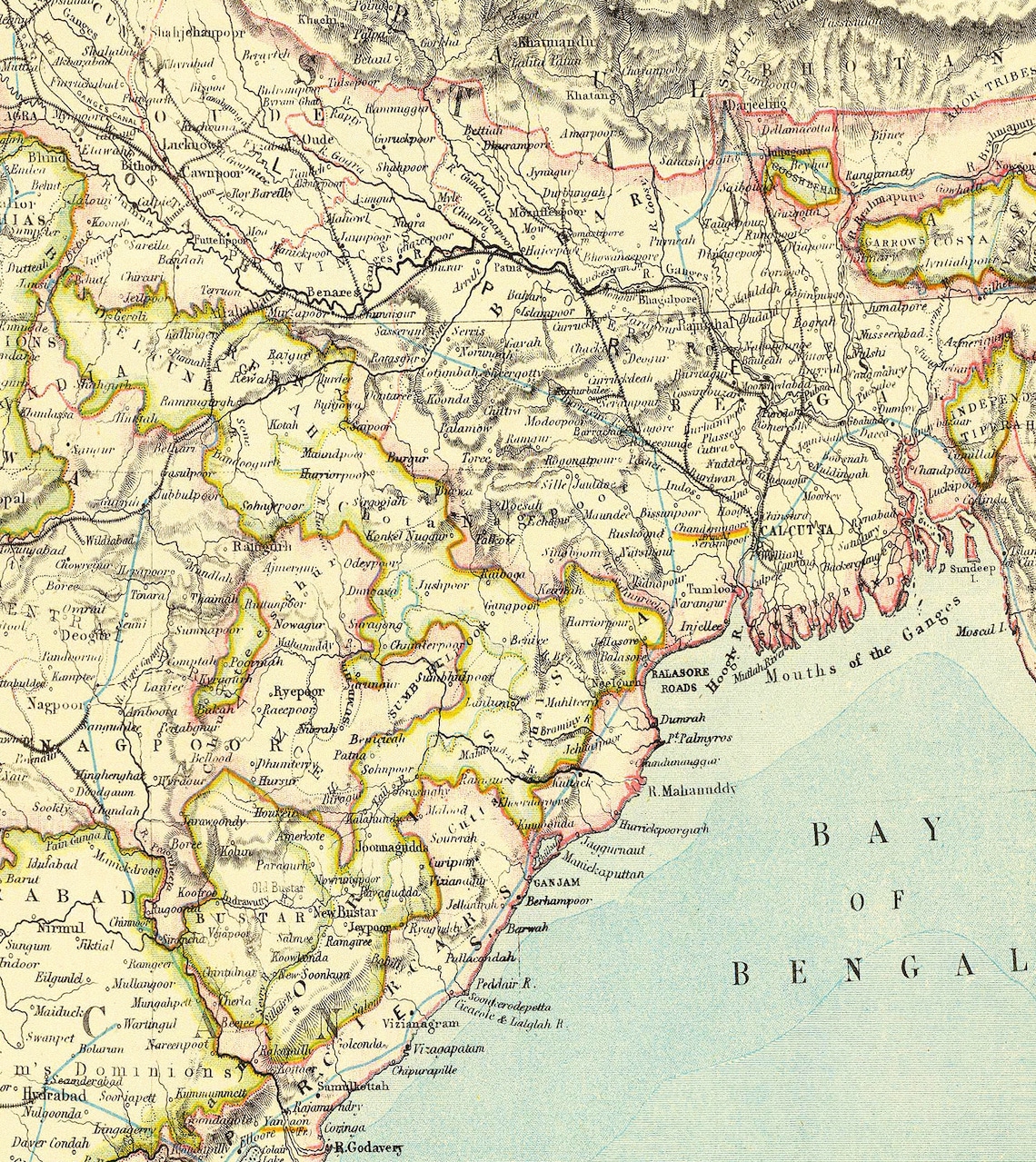 Colonial Map of India 1883 Antique Map of India Published in - Etsy