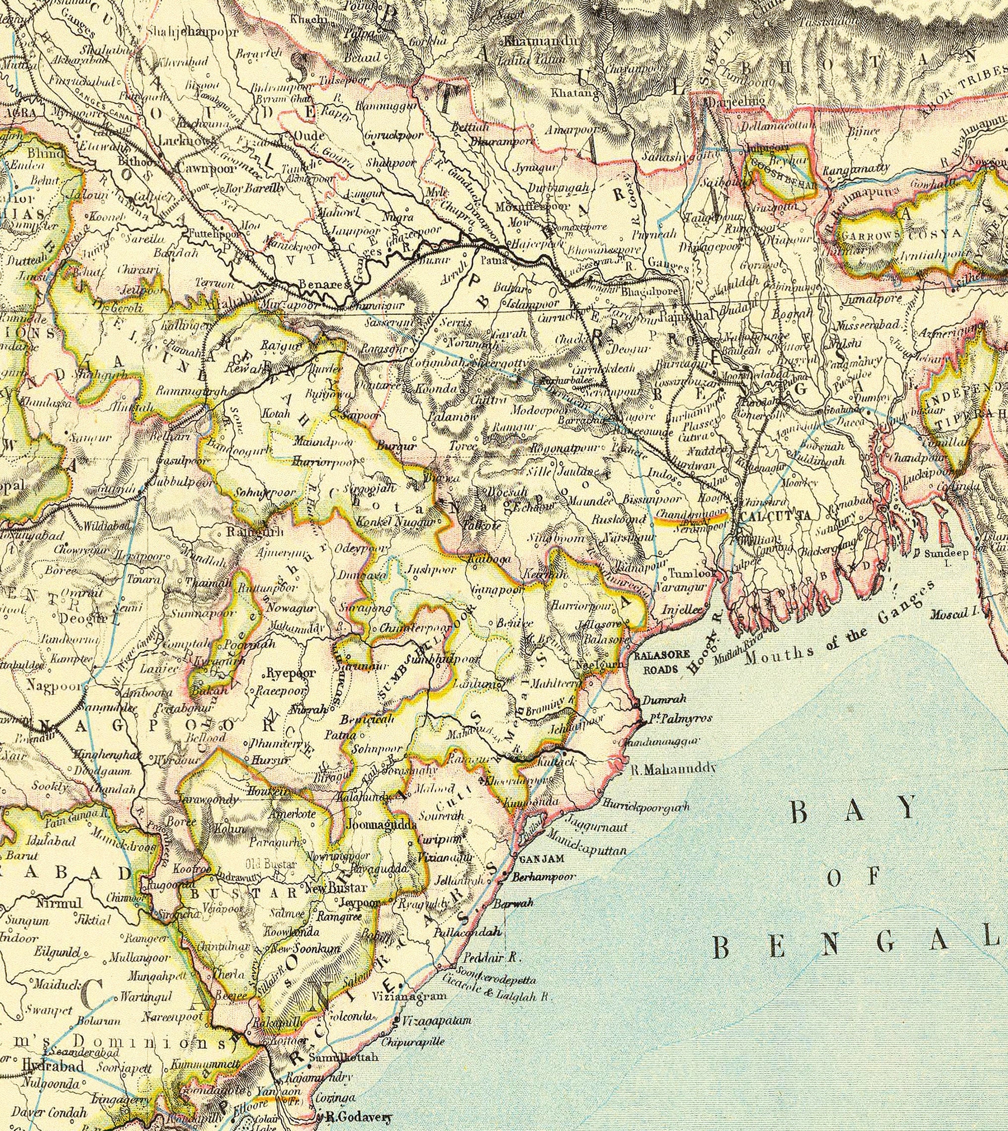 Colonial Map of India 1883 Antique Map of India Published in - Etsy UK