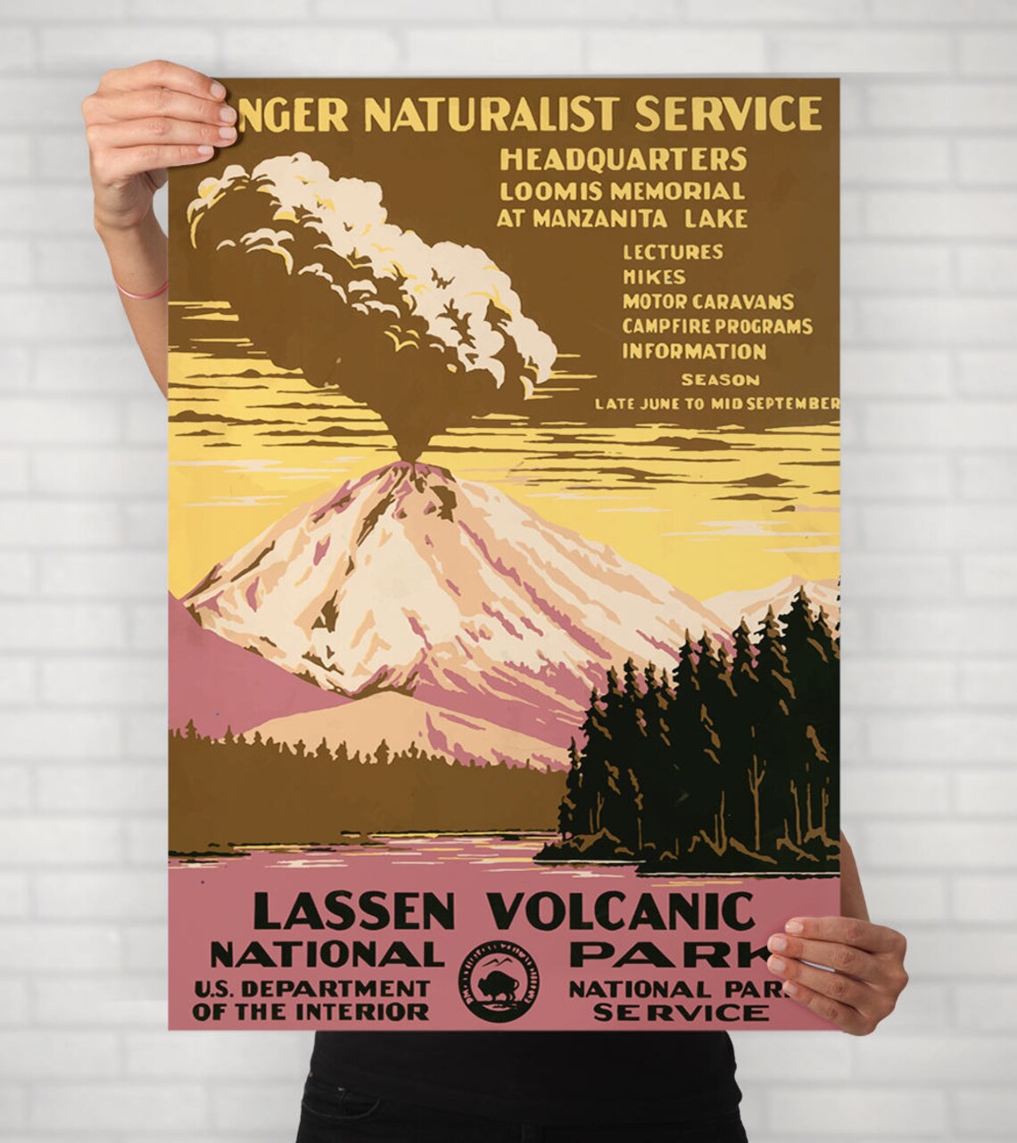 Lassen Volcanic National Park Vintage Travel Poster Wpa Art | Etsy