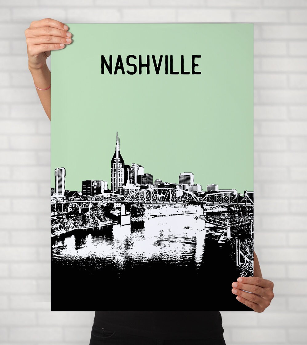 Nashville, TN Skyline Poster, Nashville Art Nashville Poster Nashville ...