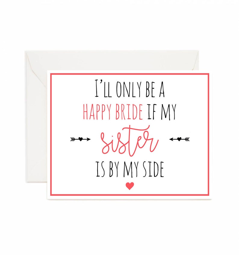 Bridesmaid Proposal Card Sister Will You Be My Bridesmaid Etsy