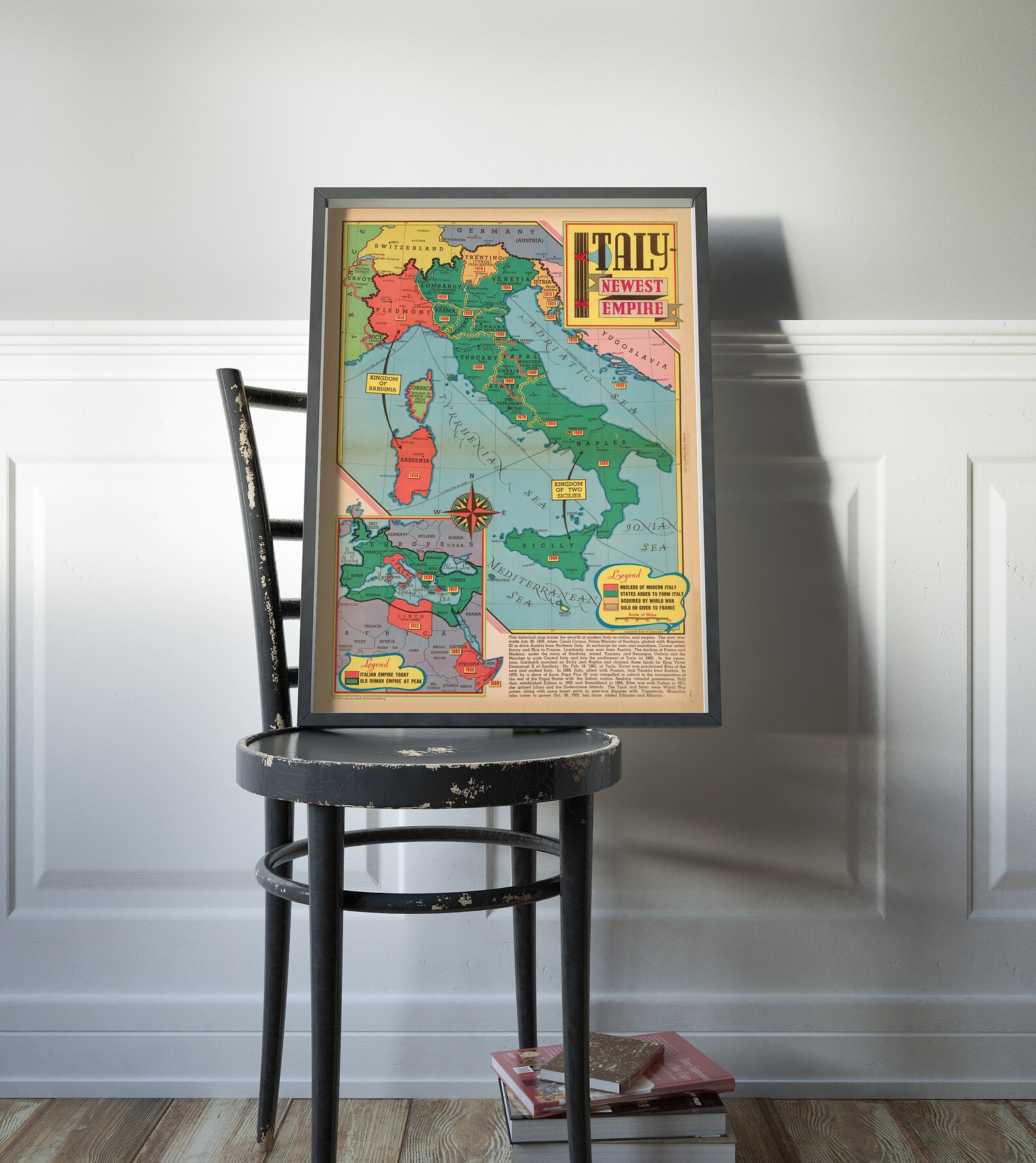 Old Map of Italy 1939 Antique Map of Italy Old World Map - Etsy