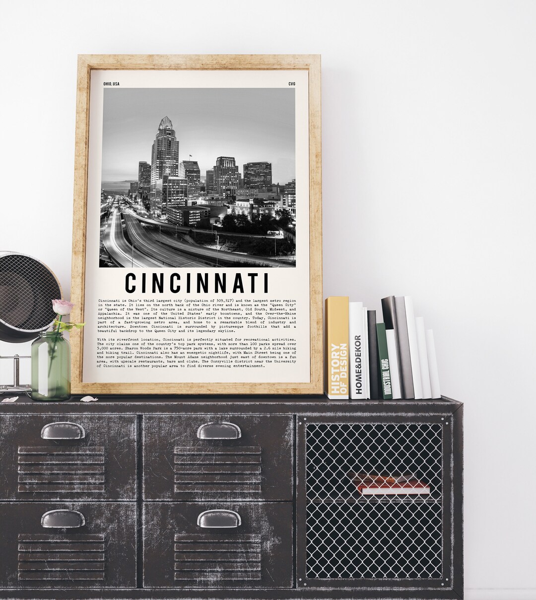 Cincinnati Print, Cincinnati Poster, Cincinnati Wall Art, Home Decor ...