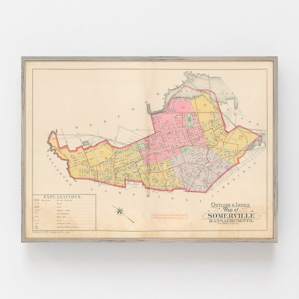 Antique Maps of Somerville - Etsy