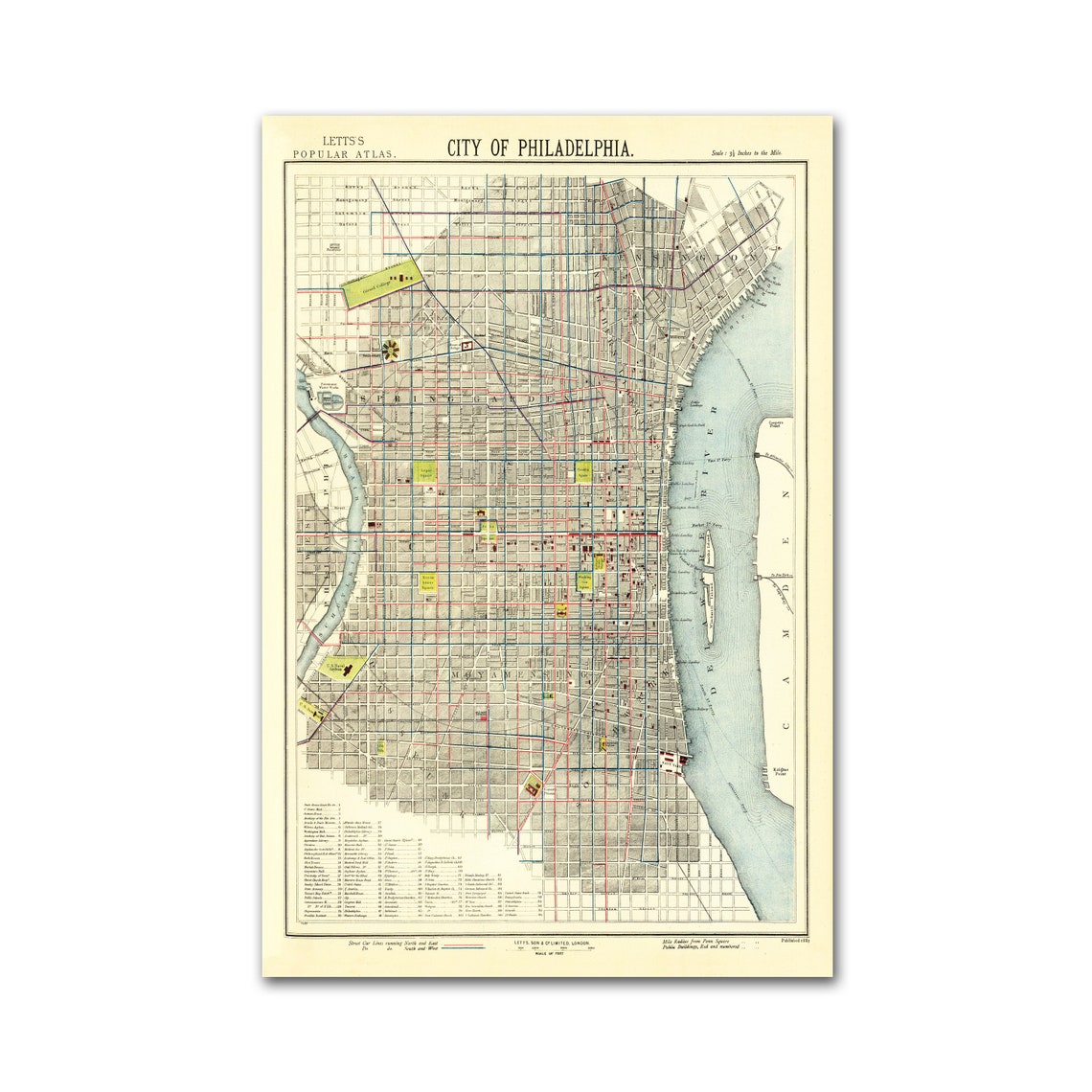 Set of 3 Philadelphia Vintage Maps Old Philadelphia Map - Etsy