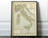 Old Map of Italy 1883 Antique Map of Italy Old World Map - Etsy