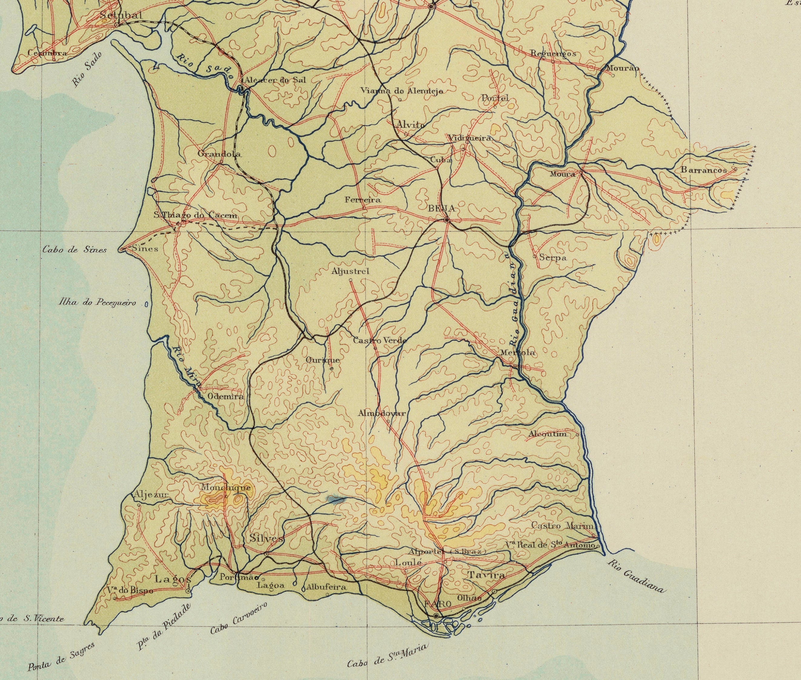 Old Map of Portugal 1915 vintage Portugal map antique map of | Etsy