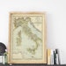 Old Map of Italy, 1883 Antique Map of Italy, Old World Map, Italia Gift ...