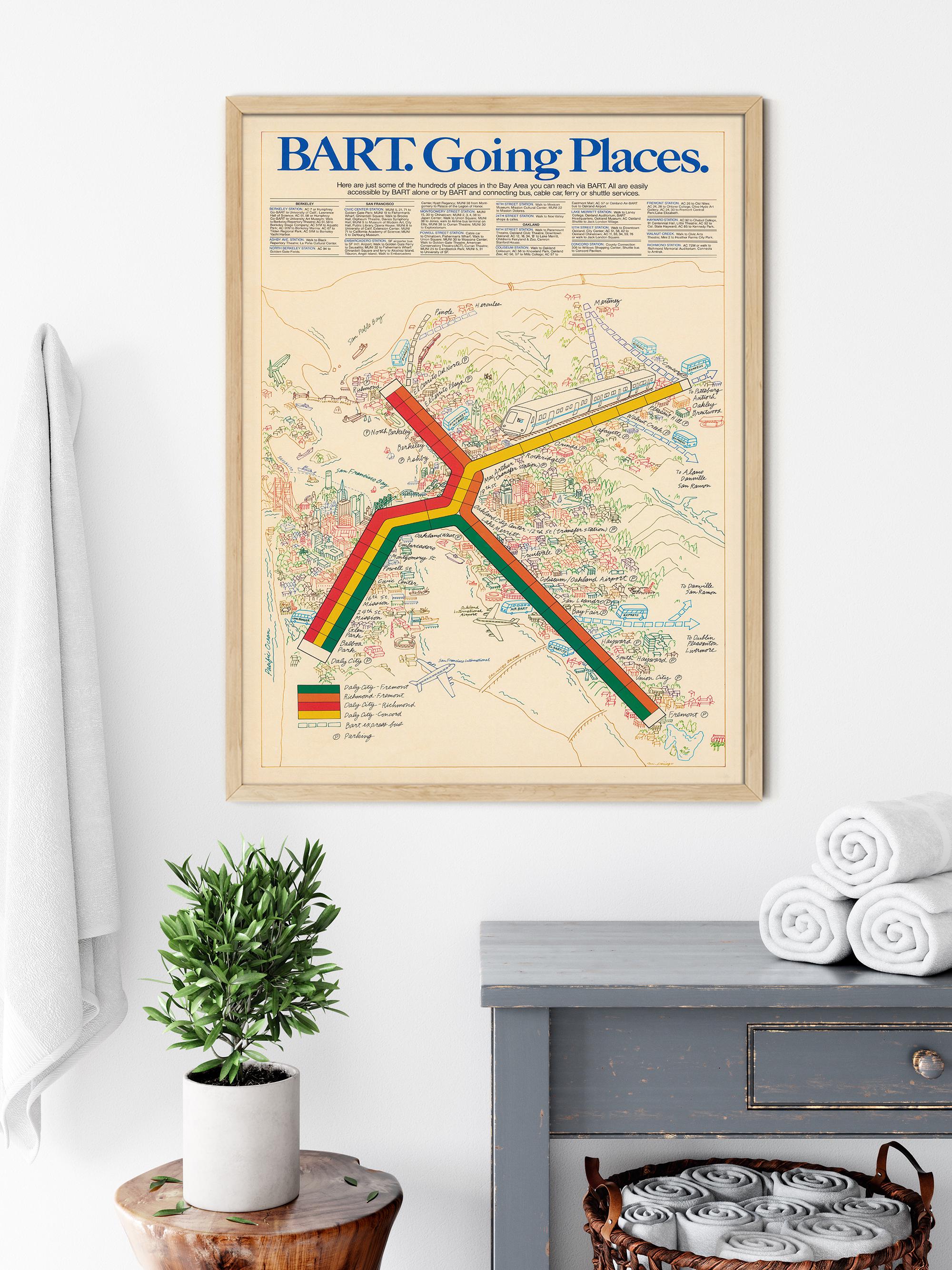 Map of the Bart System, 1982 Vintage Map, Antique Map Subway, San ...