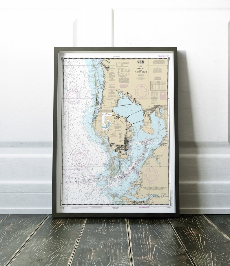 2019 Tampa Bay Nautical Chart Map Saint Joseph Sound St. - Etsy