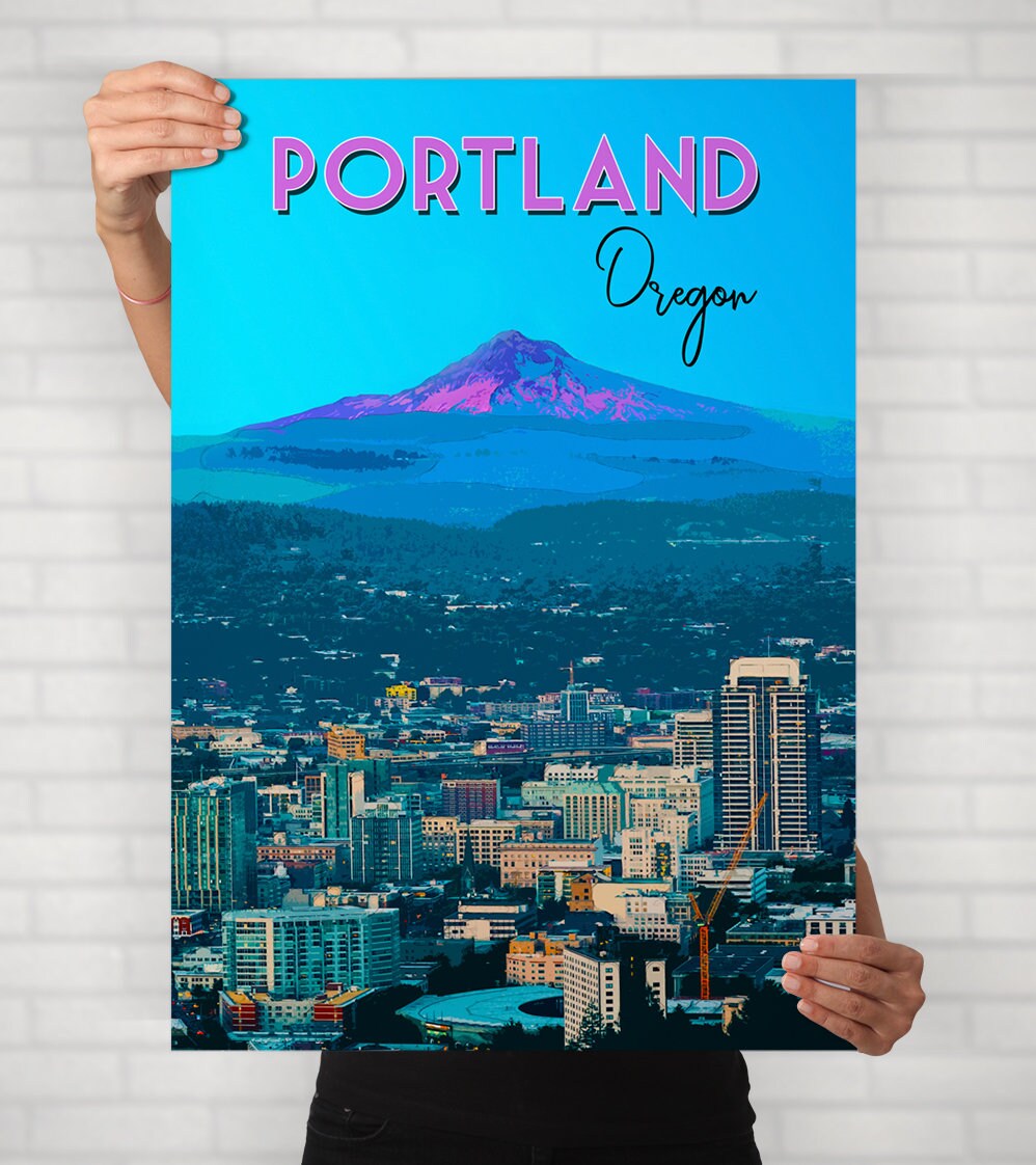 Portland Oregon Travel Poster Portland Wall Decor Portland | Etsy