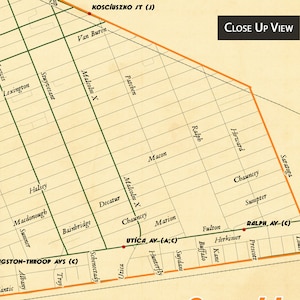 Retro Design Map of Bedford Stuyvesant, Brooklyn, Bed Stuy Map ...