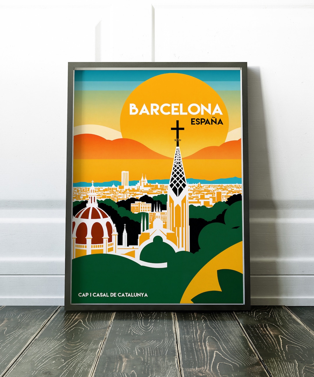 Retro Barcelona, Spain Poster, Vibrant, Colorful, Barcelona Decor ...