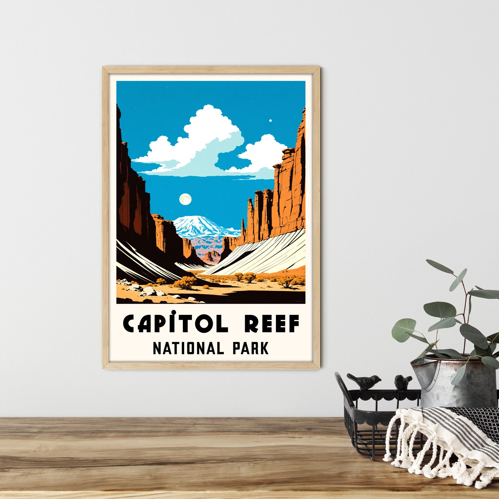Capitol Reef National Park Poster, Capitol Reef Utah Travel Poster ...