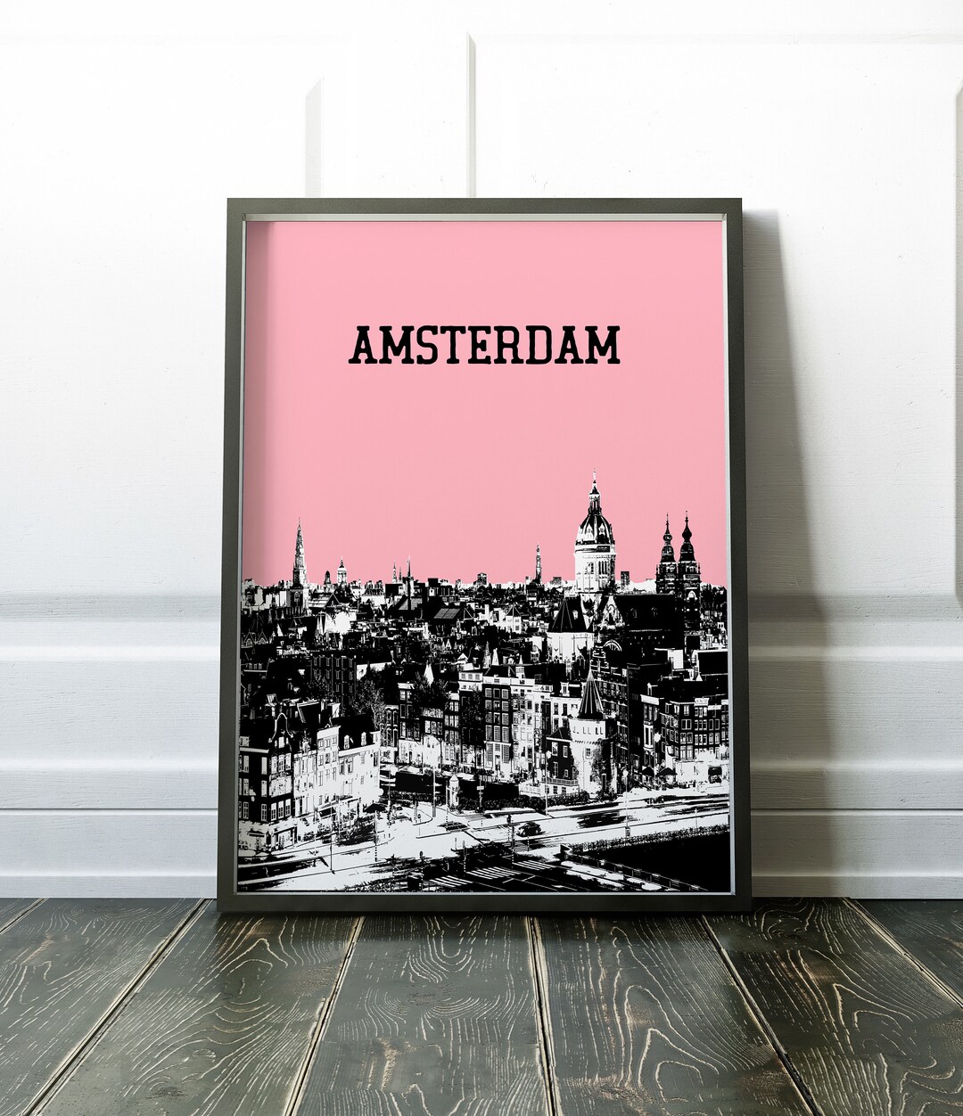 Amsterdam Skyline Poster, Amsterdam City Art, Amsterdam City Skyline ...
