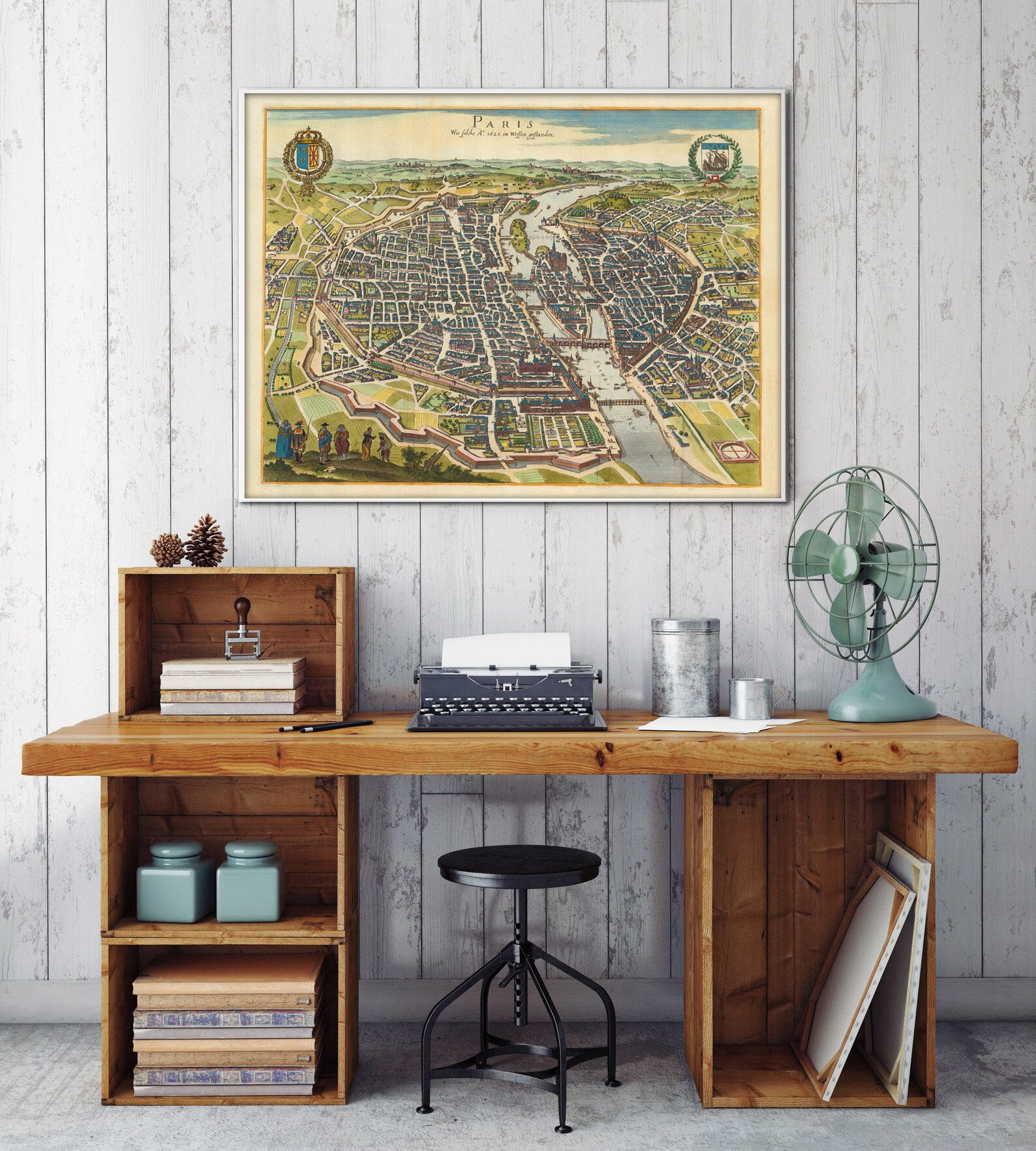 Old Map of Paris, France 1620 Antique Map of Paris, France Map, Retro ...