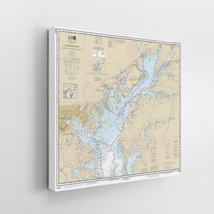 Chesapeake Bay Nautical Chart Map, Sandy Point to Susquehanna River ...