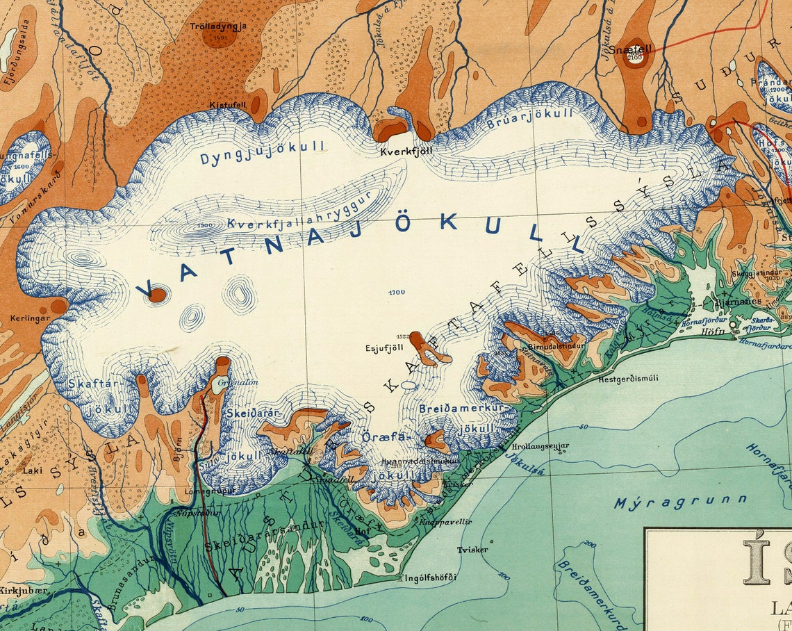 Old Map of Iceland 1928 Antique Map of Iceland Reykjavik | Etsy