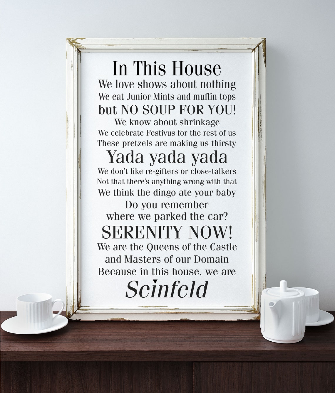 Seinfeld Poster Seinfeld Tv Show Print in This House Seinfeld | Etsy