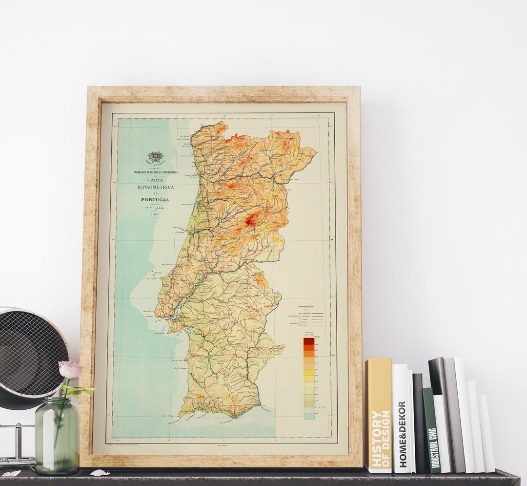 Old Map of Portugal, 1915 Vintage Portugal Map, Antique Map of Portugal ...