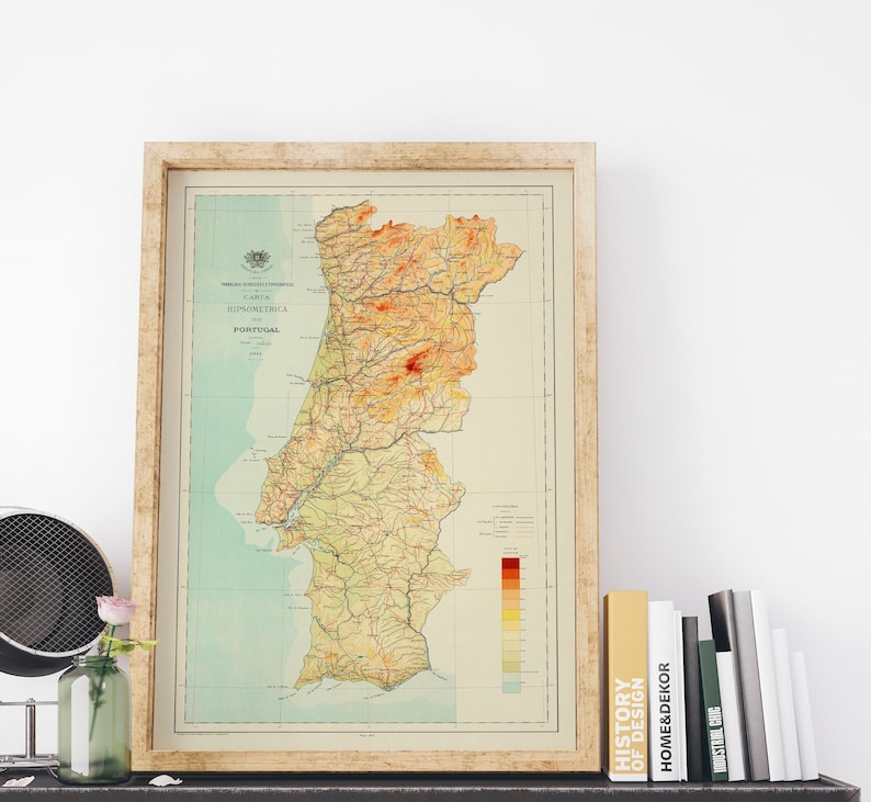 Old Map of Portugal, 1915 Vintage Portugal Map, Antique Map of Portugal ...