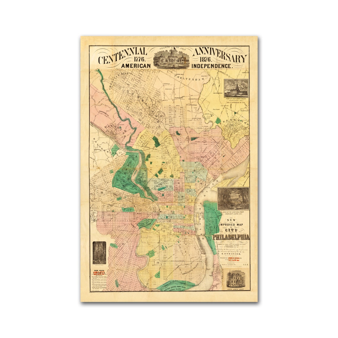 Set of 3 Philadelphia Vintage Maps Old Philadelphia Map - Etsy