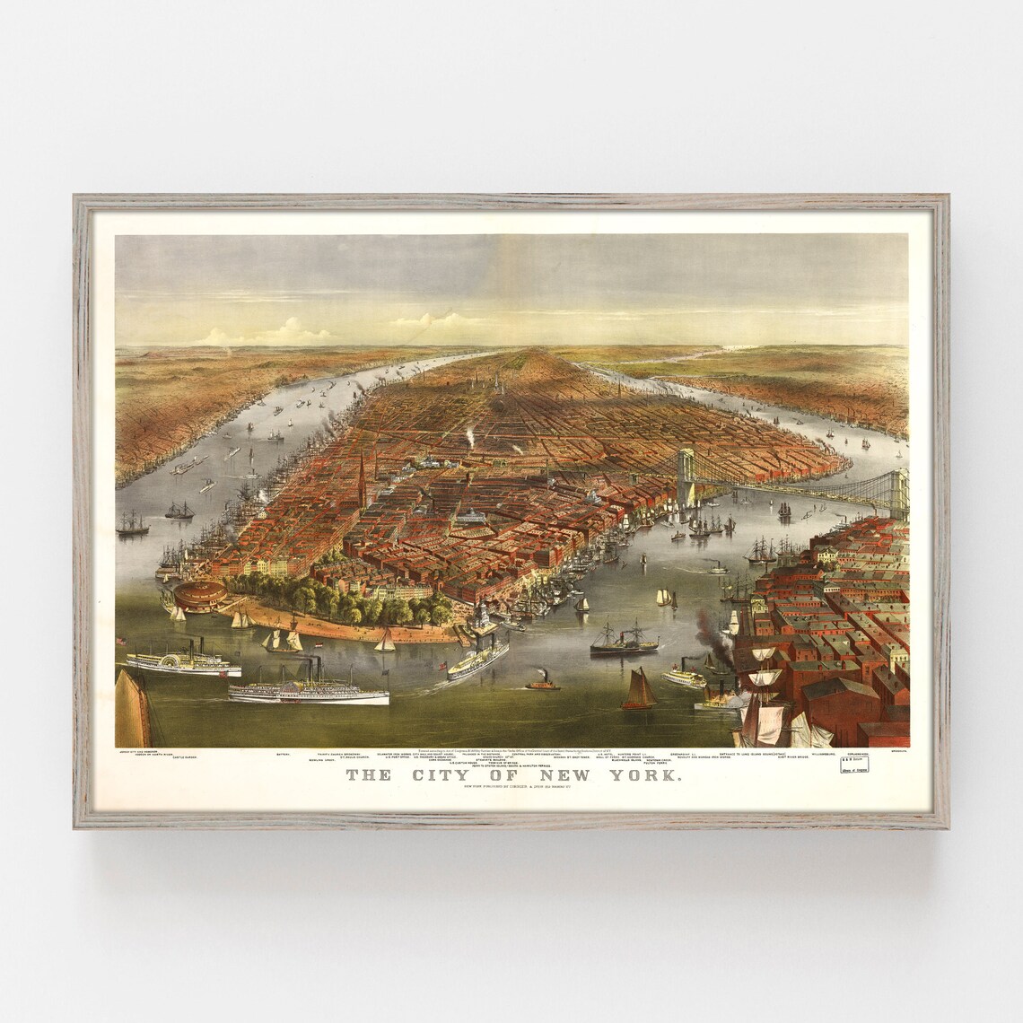 Old Map of New York City Vintage New York City Map Antique - Etsy