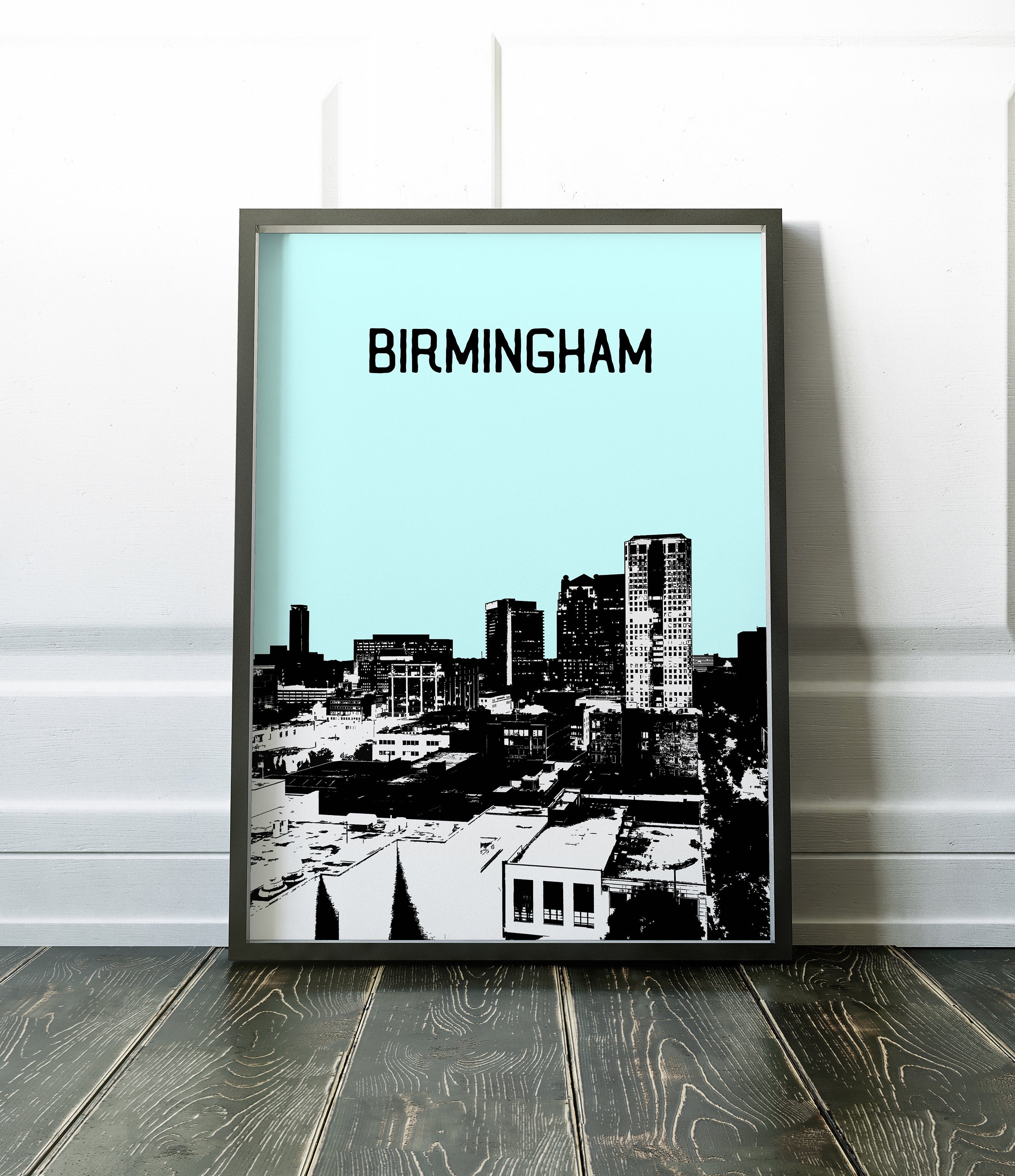 Birmingham Alabama Skyline Poster Birmingham City Art | Etsy
