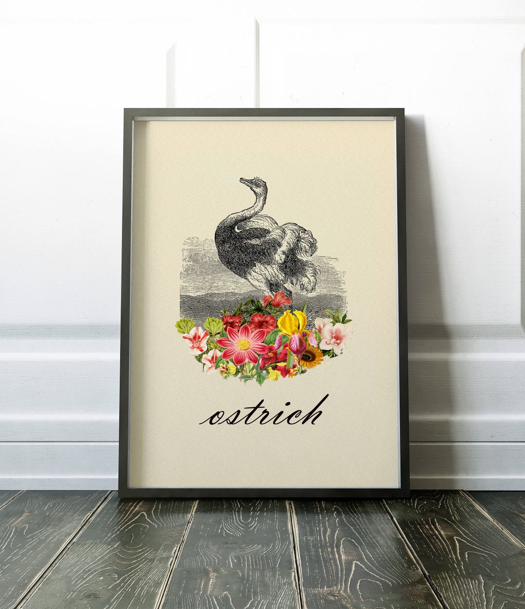 Vintage Ostrich Poster, Ostrich Art, Animal Print, Animal Lover Gift ...