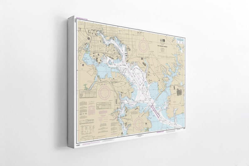 Baltimore Harbor Nautical Chart Map Patapsco River Available - Etsy