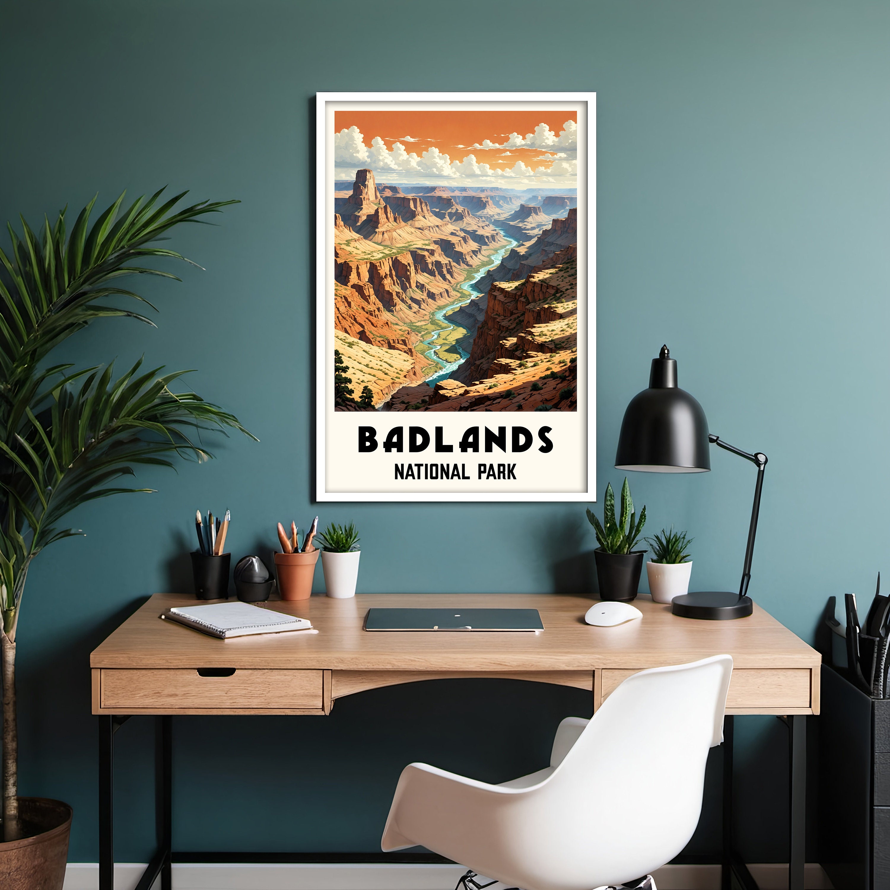 Badlands National Park Poster, Badlands South Dakota Travel Poster ...