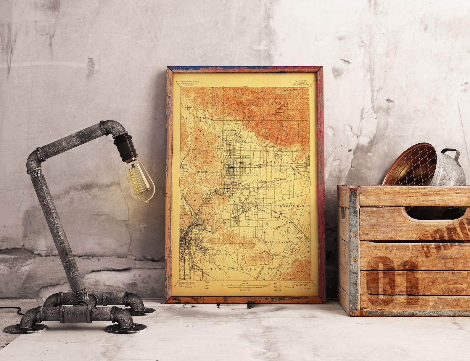 Old Pasadena Map, Pasadena Vintage Map, Antique Map of Pasadena ...