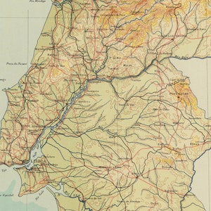 Old Map of Portugal 1915 vintage Portugal map antique map of | Etsy