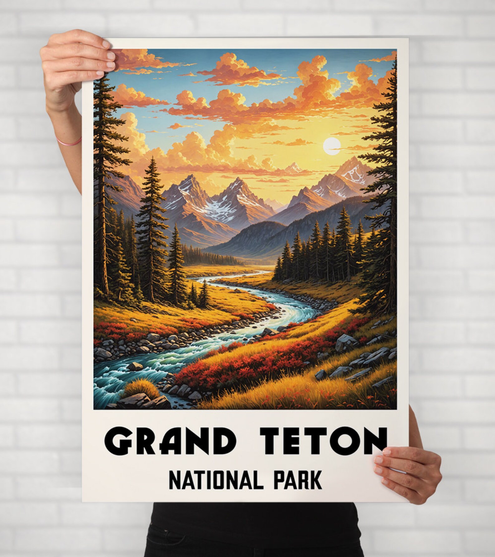 Grand Teton National Park Poster, Grand Teton Travel Poster, Wyoming ...