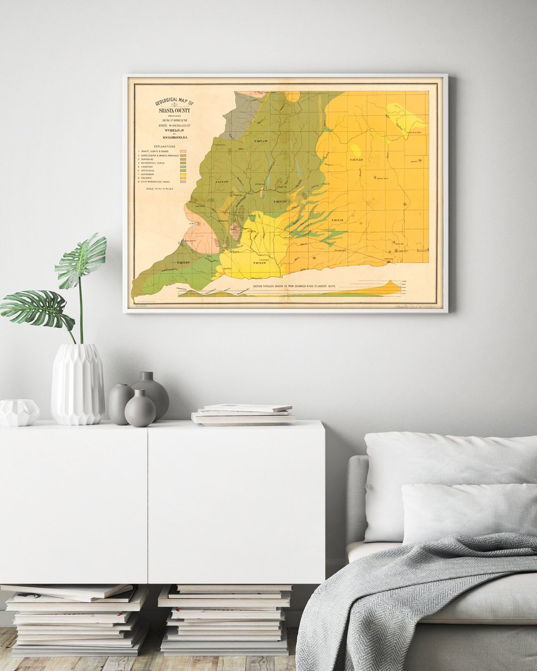 Old Map of Shasta County, Vintage Shasta Map, 1890 Antique Map of ...