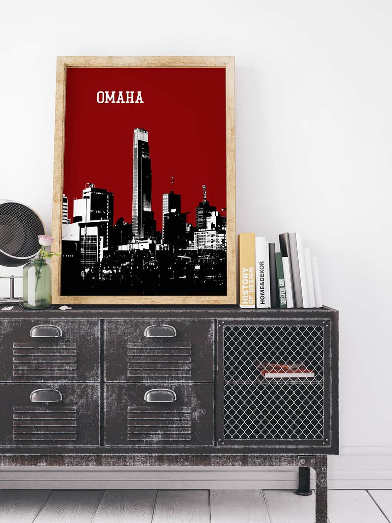 Omaha Skyline Poster Omaha City Art Omaha Poster Omaha City | Etsy