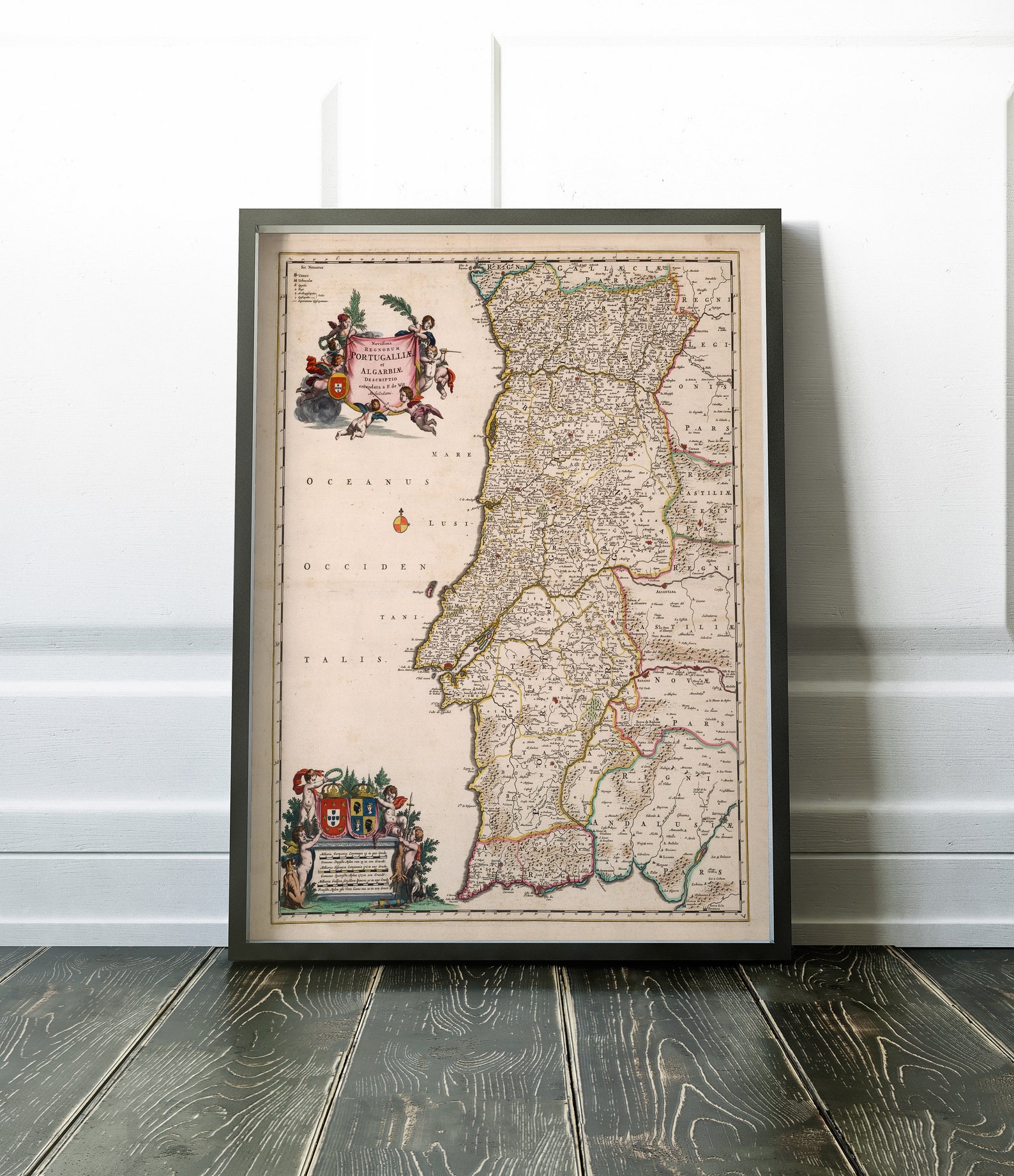 Old Map of Portugal, 1682 Vintage Portugal Map, Antique Map of Portugal ...