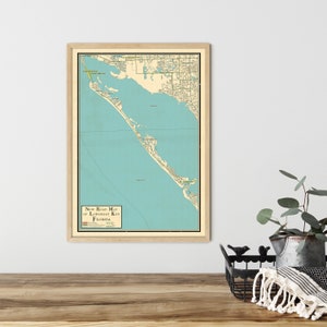 Vintage Retro Design Map of Longboat Key, Florida, Vintage Looking Map ...