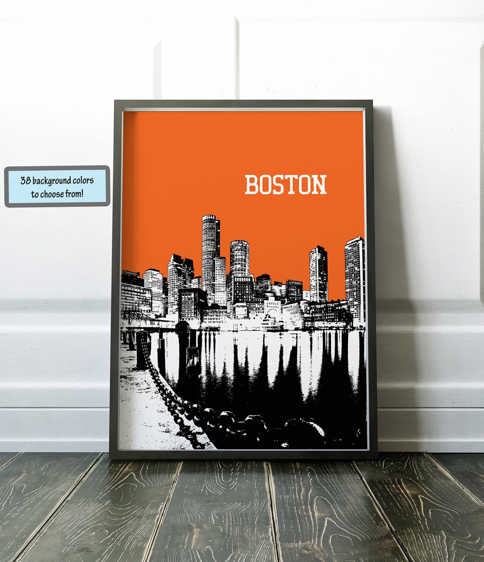 Boston Skyline Print Boston City Art Boston Ma Poster - Etsy