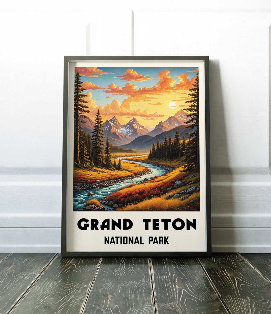 Grand Teton National Park Poster, Grand Teton Travel Poster, Wyoming ...