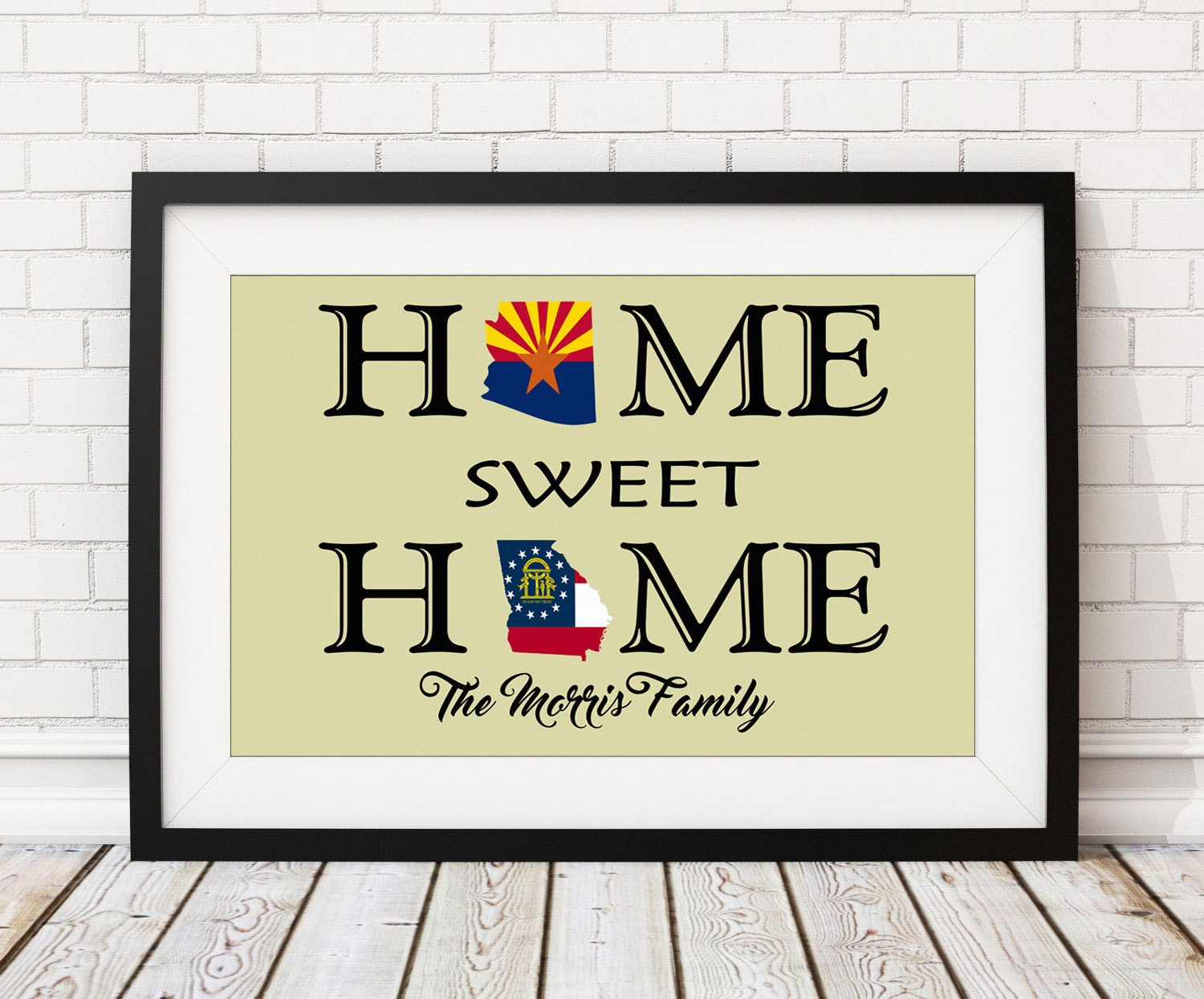 Home Sweet Home Poster Two State Poster Engagement Gift Wedding Gift ...