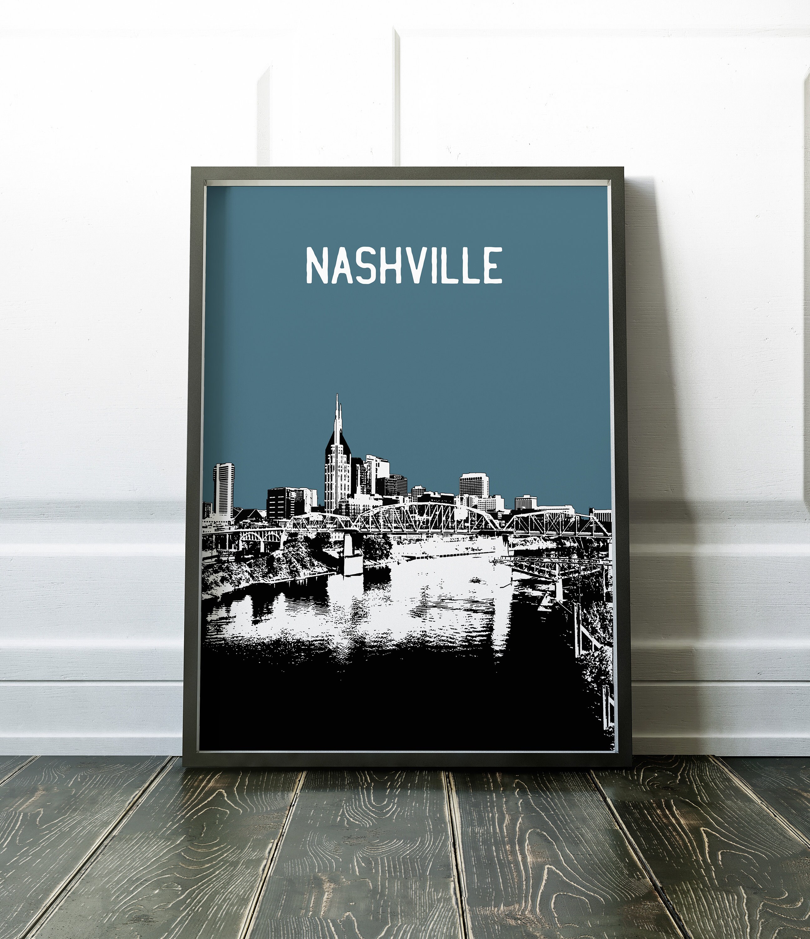 Nashville TN Skyline Poster Nashville Art Nashville Poster - Etsy