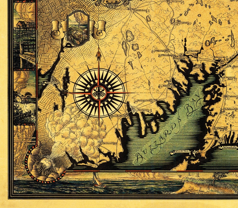 Old Map of Cape Cod 1931 Antique Map of Cape Cod Retro Map - Etsy