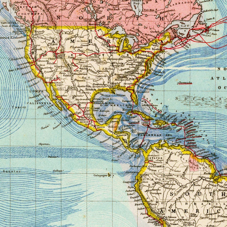 Old Map of the World 1883 Vintage World Map Antique Map - Etsy