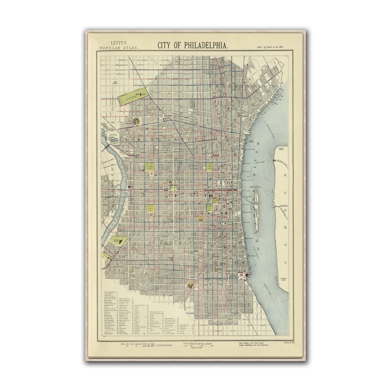 Set of 3 Philadelphia Vintage Maps Old Philadelphia Map - Etsy